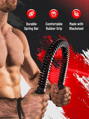 Zenooze's Power Twister Flex Bar, The Ultimate Upper Body Exercise Equipment for Strengthening Your Chest Workout, Shoulders,Biceps, Arms, Forearm Strengthener, Resorte para Hacer Ejercicio