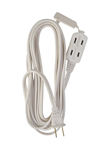 Woods 0600W 3-Outlet 16/2 Cube Extension Cord w/ Power Tap, 6-Feet, White