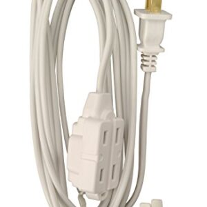 Woods 0600W 3-Outlet 16/2 Cube Extension Cord w/ Power Tap, 6-Feet, White