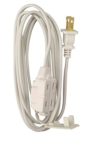 Woods 0600W 3-Outlet 16/2 Cube Extension Cord w/ Power Tap, 6-Feet, White