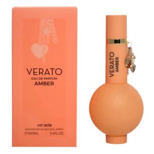 mirada verato amber, women's eau de parfum (edp) 3.4 fl. oz (100ml), women’s perfume with notes of ylang-ylang, white flowers, frangipani, amber, musk, vanilla, cedar, cashmeran