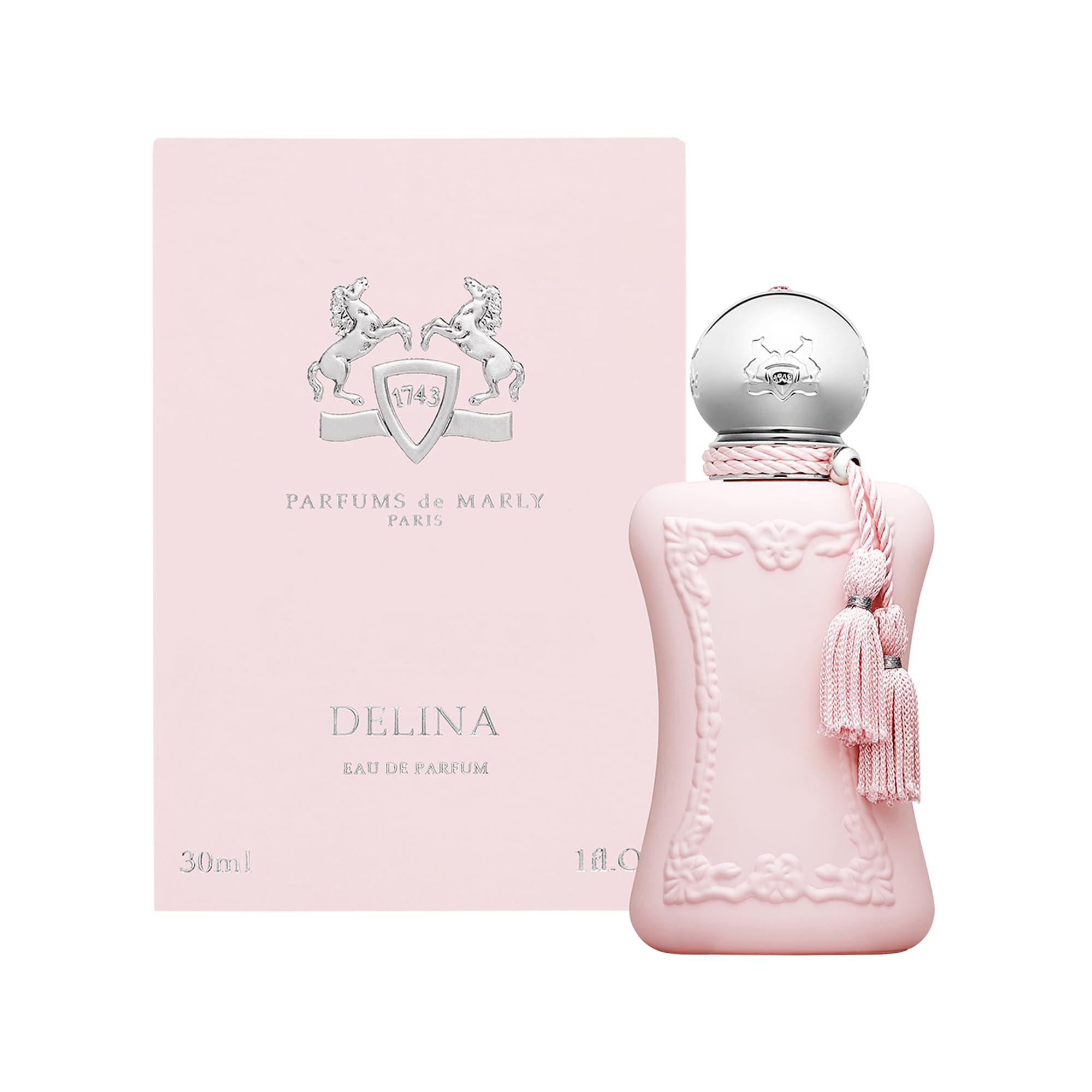 Parfums de Marly - Delina - 1 Fl Oz - Parfum for Women - Top notes Rhubarb, Lychee, Bergamot Essence - Heart notes Turkish Rose, Peony, Vanilla -Base notes Cashmeran, Musk, Vetiver - 30ml