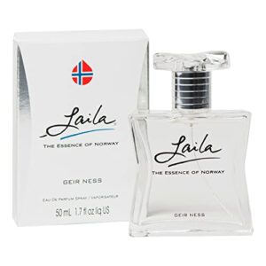 geir ness laila eau de parfum spray - long lasting fresh, airy and clean fragrance for women - blend of fruity and floral scent (1.7 oz)