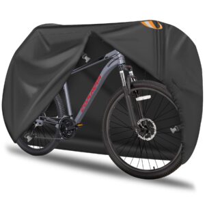 comnova bike cover for 1 bike - outdoor bike cover for stationary 1 bike waterproof heavy duty, 600d bicycle covers for single ebike, mountain bike, road bike, hybrid bike, beach cruiser bike storage