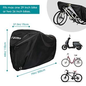 Favoto Bike Cover Waterproof Outdoor - Bicycle Cover Thicken Oxford 29 Inch Windproof Snow Rustproof with Lock Hole Storage Bag for Mountain Road Bike City Bike Beach Cruiser Bike, Black