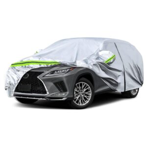 waterproof car covers replace for 2008-2024 lexus rx350 rx450h, 6 layers all weather custom-fit car cover with zipper door & windproof bands for snow rain dust hail protection (rx)