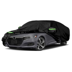 waterproof car cover replace for 2007-2023 honda accord, 310d oxford fabric &pu coating custom-fit all weather car covers with zipper door & windproof bands for sun snow rain dust protection (accord)