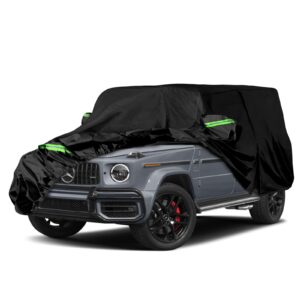 waterproof car covers replace for 2004-2024 mercedes benz g-class 500 550 650, 6 layers all weather car cover with zipper door & windproof bands for snow rain dust hail protection (g-class)