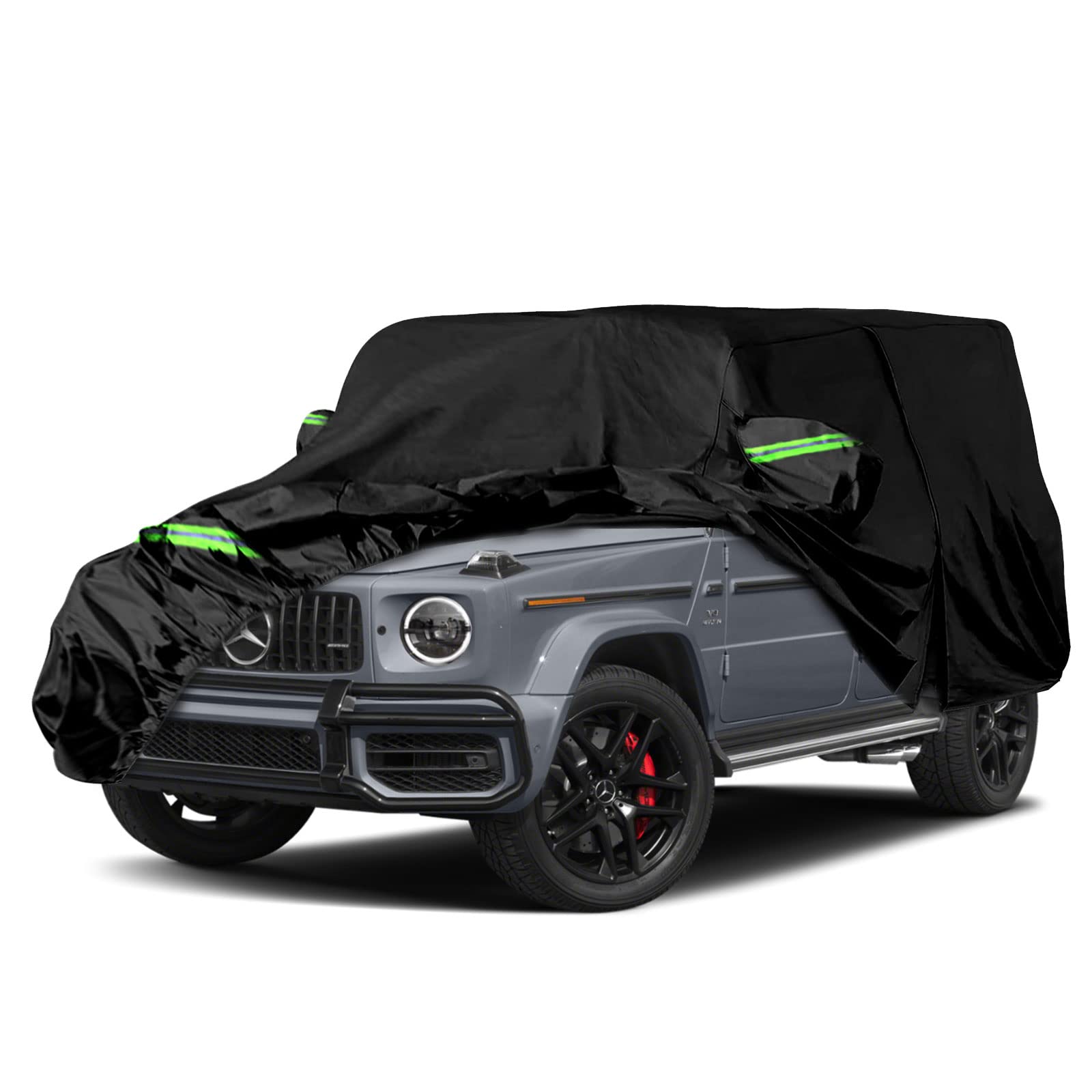 Waterproof Car Covers Replace for 2004-2024 Mercedes Benz G-Class 500 550 650, 6 Layers All Weather Car Cover with Zipper Door & Windproof Bands for Snow Rain Dust Hail Protection (G-Class)