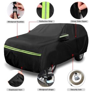 Waterproof Car Covers Replace for 2004-2024 Mercedes Benz G-Class 500 550 650, 6 Layers All Weather Car Cover with Zipper Door & Windproof Bands for Snow Rain Dust Hail Protection (G-Class)