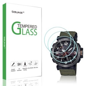 beukei (3 pack) compatible for casio prg-600/650 / prw-6600 screen protector tempered glass, (36 mm)，anti scratch, bubble free