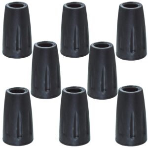 rubber tips cover（8 pack ） replacement for walking sticks hiking trekking poles collapsible (black)