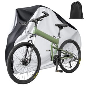 bike cover outdoor storage waterproof bicycle cover rain sun uv snow dust wind proof bicycle covers- foldable bike storage bag with anti-theft lock hole for mountain bike and road bike covers