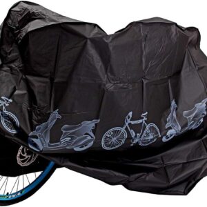 Bike Cover Waterproof Dustproof Cover for Indoor and Outdoor Use Rain Sun UV Wind Snow Proof Resistant Bicycle Storage (Black)