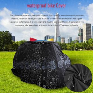 Bike Cover Waterproof Dustproof Cover for Indoor and Outdoor Use Rain Sun UV Wind Snow Proof Resistant Bicycle Storage (Black)