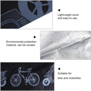 Bike Cover Waterproof Dustproof Cover for Indoor and Outdoor Use Rain Sun UV Wind Snow Proof Resistant Bicycle Storage (Black)