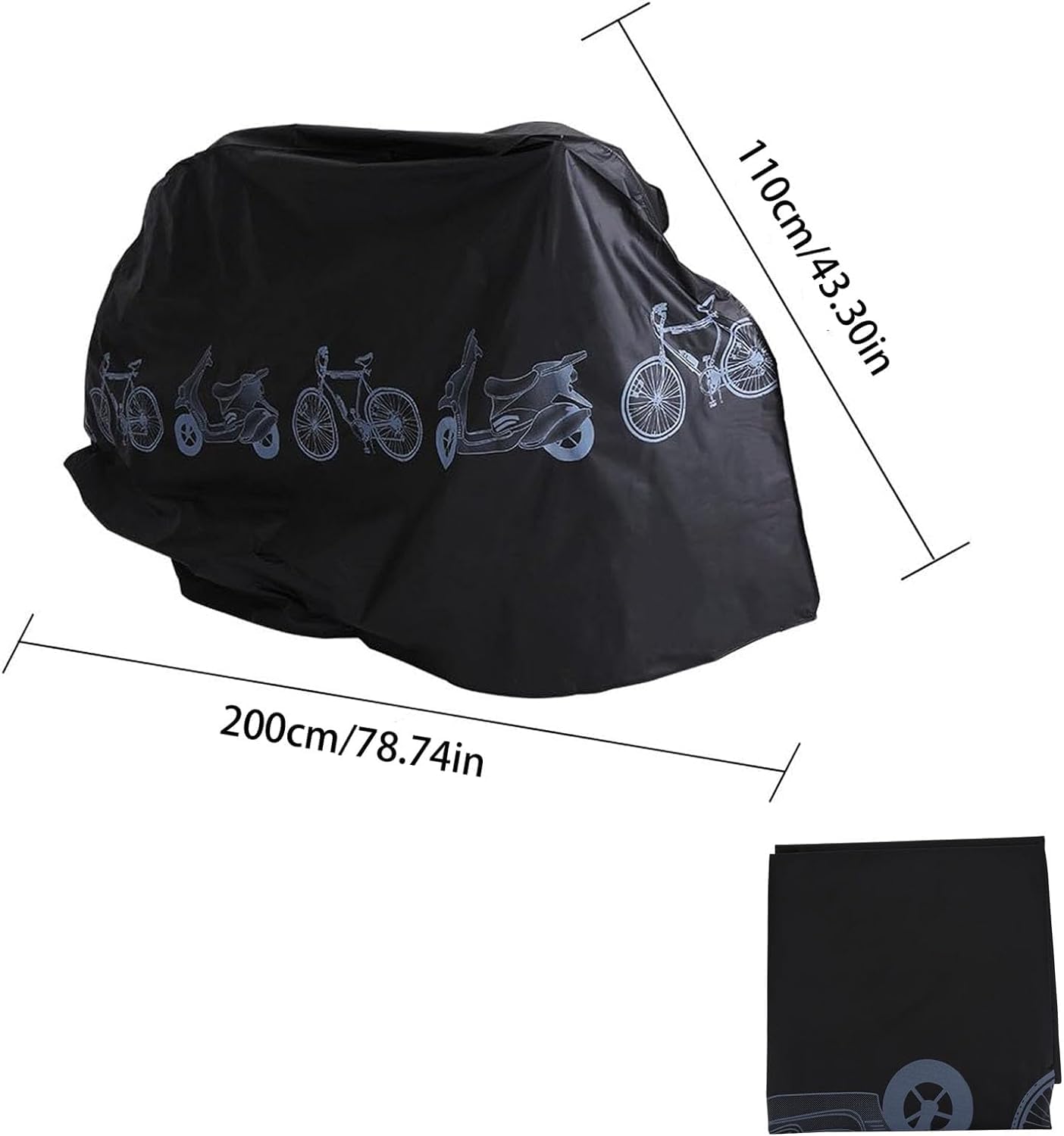 Bike Cover Waterproof Dustproof Cover for Indoor and Outdoor Use Rain Sun UV Wind Snow Proof Resistant Bicycle Storage (Black)