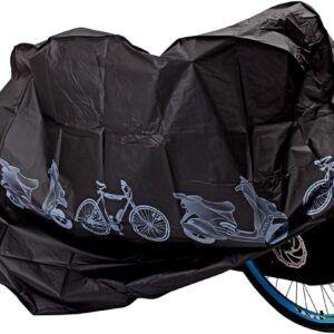 Bike Cover Waterproof Dustproof Cover for Indoor and Outdoor Use Rain Sun UV Wind Snow Proof Resistant Bicycle Storage (Black)