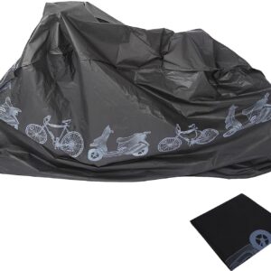 Bike Cover Waterproof Dustproof Cover for Indoor and Outdoor Use Rain Sun UV Wind Snow Proof Resistant Bicycle Storage (Black)