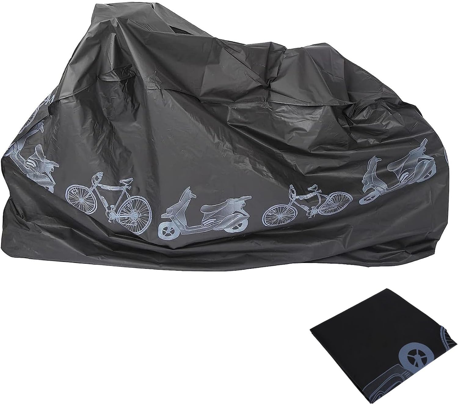 Bike Cover Waterproof Dustproof Cover for Indoor and Outdoor Use Rain Sun UV Wind Snow Proof Resistant Bicycle Storage (Black)