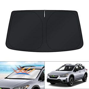 kust windshield sun shade for subaru crosstrek wagon 2024 2023 2022 2021 2020 2019 2018 window sunshade sun visor protector foldable blocks uv rays keep your car cooler