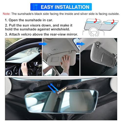 KUST Windshield Sun Shade for Subaru Crosstrek Wagon 2024 2023 2022 2021 2020 2019 2018 Window Sunshade Sun Visor Protector Foldable Blocks UV Rays Keep Your Car Cooler