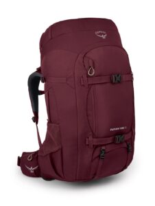 osprey fairview trek 70l women's travel backpack, zircon red