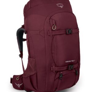 Osprey Fairview Trek 70L Women's Travel Backpack, Zircon Red