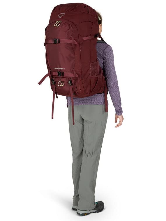 Osprey Fairview Trek 70L Women's Travel Backpack, Zircon Red