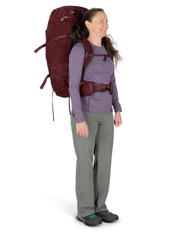 Osprey Fairview Trek 70L Women's Travel Backpack, Zircon Red