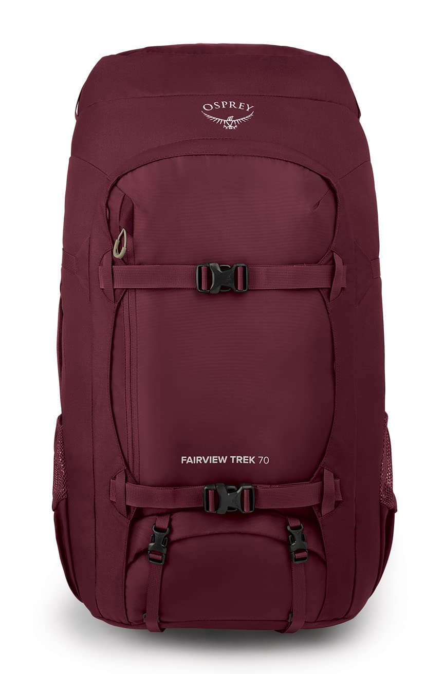 Osprey Fairview Trek 70L Women's Travel Backpack, Zircon Red