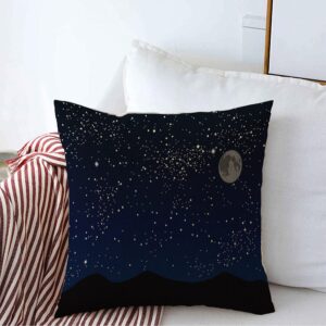 decorative throw pillow cover linen alpinism trek space galaxy tourism mountains sky mountain dark deep design travel infinity science cushion cover for sofa couch bedroom living room 22x22 inch