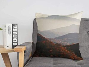 decorative square throw pillow cover autumn grayson highlands state states park trek jefferson nature parks valley outdoor wilderness linen soft cushion case for bed sofa living room 18x18 inch