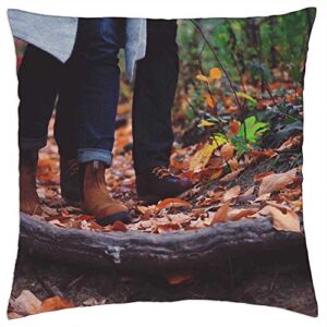 lesgaulest throw pillow cover (16x16 inch) - trek travel adventure mountaineer mountain leaves