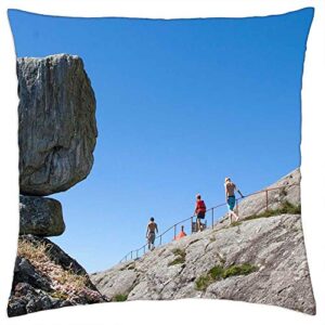 lesgaulest throw pillow cover (16x16 inch) - trek travel adventure mountaineer mountain clouds