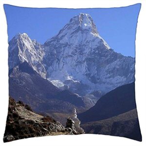 lesgaulest throw pillow cover (16x16 inch) - himalayas ama dablam mountain nepal everest trek