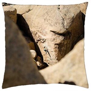 lesgaulest throw pillow cover (16x16 inch) - people woman travel adventure trek hike climb