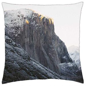 LESGAULEST Throw Pillow Cover (16x16 inch) - Nature Trees Mountain Travel Adventure Green Trek