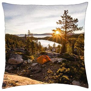 lesgaulest throw pillow cover (16x16 inch) - nature landscape mountain travel adventure trek 8