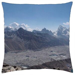 lesgaulest throw pillow cover (18x18 inch) - trek everest nepal mountain