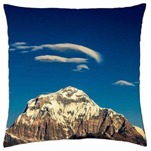 lesgaulest throw pillow cover (24x24 inch) - mountain dhaulagiri himalaya nature nepal trek