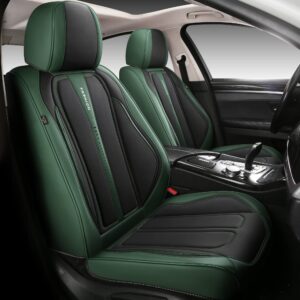 blingbear full coverage faux leather car seat covers full set fit for cars trucks sedans suvs in auto interior accessories (green)