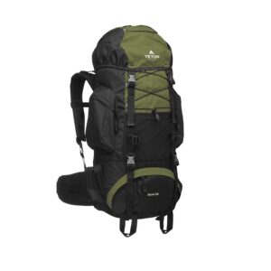 teton 55l scout internal frame backpack for hiking, camping, backpacking, rain cover included