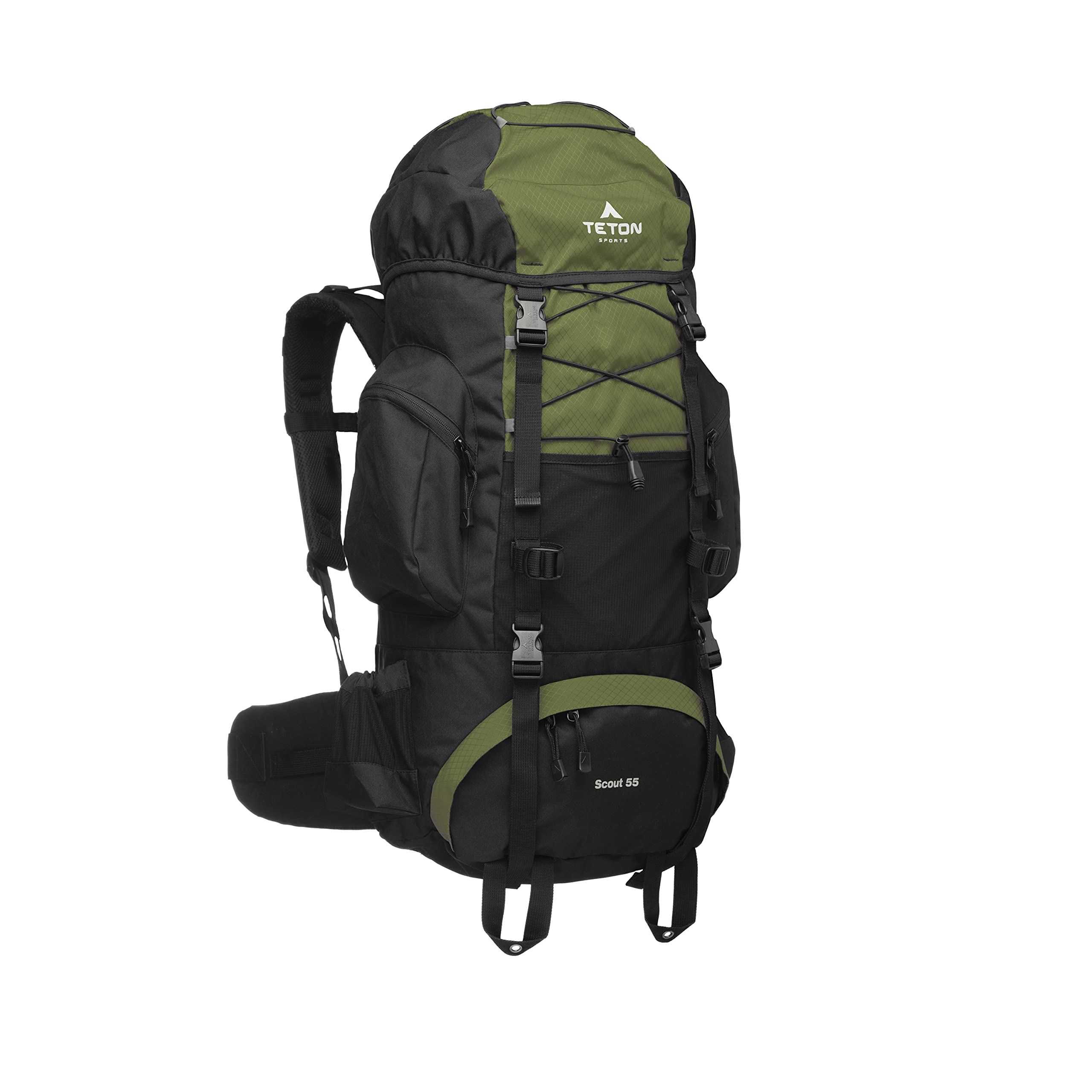 TETON 55L Scout Internal Frame Backpack for Hiking, Camping, Backpacking, Rain Cover Included