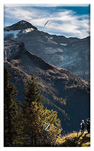 Single-Gang Blank Wall Plate Cover - Sky Clouds Mountains Peak Snow Hiking Hike Trek