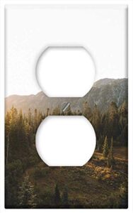 switch plate outlet cover - nature trees mountain travel adventure green trek 1