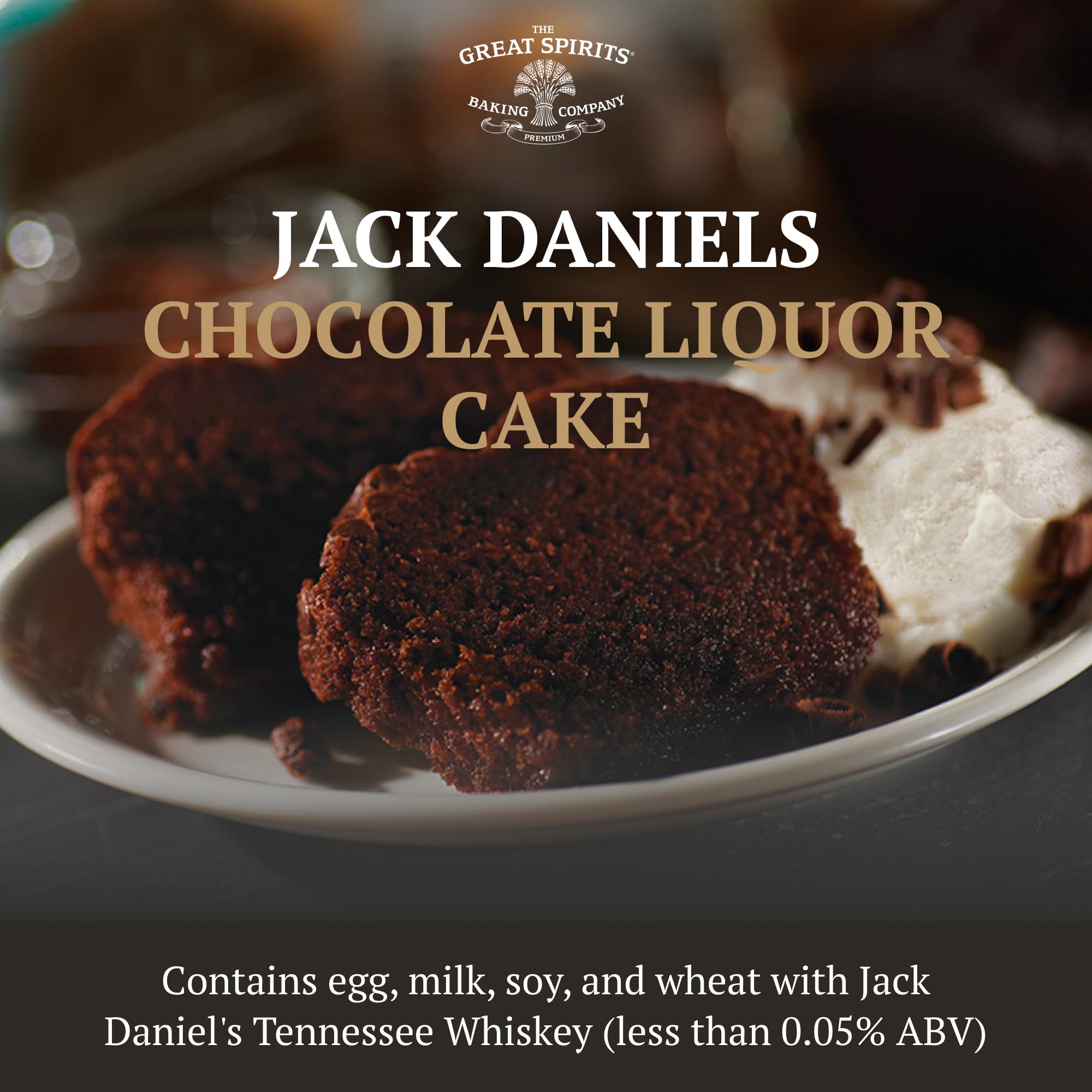 Great Spirits Baking Jack Daniel's Tennessee Chocolate Cake, 10 oz, Authentic Whiskey-Infused Dessert, Perfect for Whiskey Lovers, Ready-to-Serve, Certified Kosher Dairy