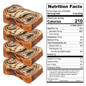 Reisman's Bakery Chocolate Babka Cake, Fresh Dessert, Nut-Free and Dairy-Free Chocolate Cake, OU Kosher-Certified Babka Bread, 1 lb, Pack of 1