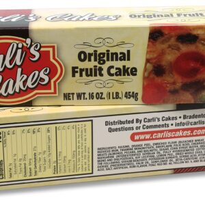 Fruitcake - Made From The Finest Fruits and Nuts - Wrapped For Freshness - 1lb Fruit Cake - By Carli's Cakes