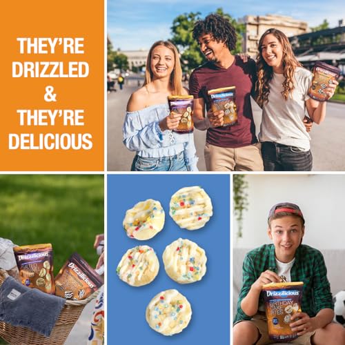 Drizzilicious Mini Rice Cakes Birthday Cake - Rice Crisps, Healthy Snack for Adults and Kids, Flavored Rice Cakes, Vegan, Gluten Free, Allergen Free, Only 90 Calories Per Serving - 4 oz (Pack of 2)